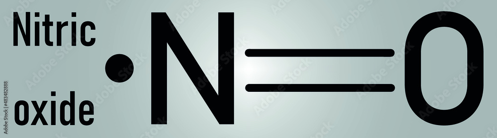 Nitric oxide NO free radical and signaling molecule. Skeletal formula ...