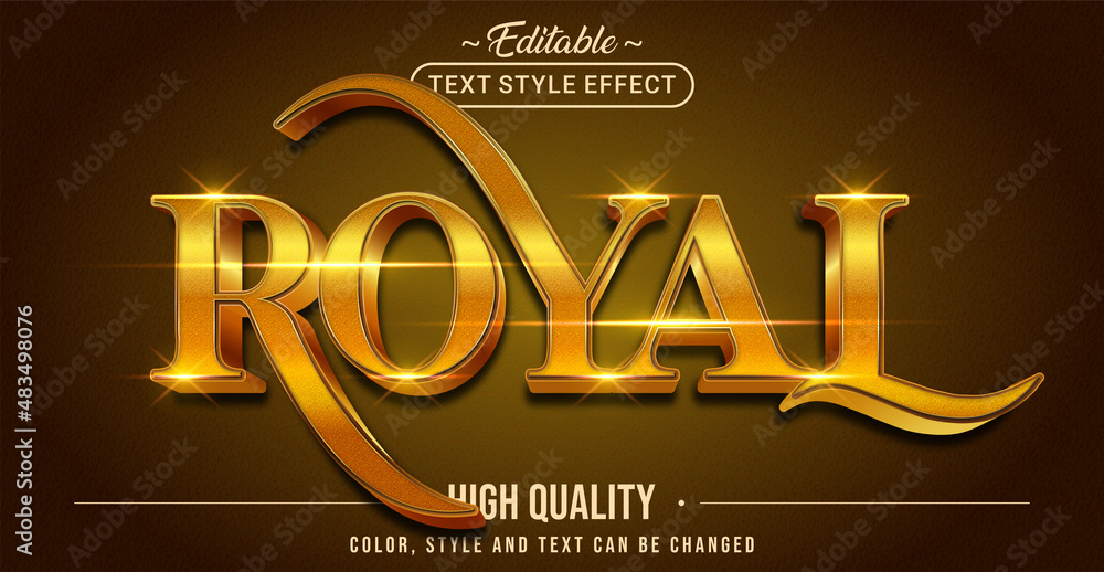 Editable text style effect - Royal Gold text style theme. Stock Vector ...