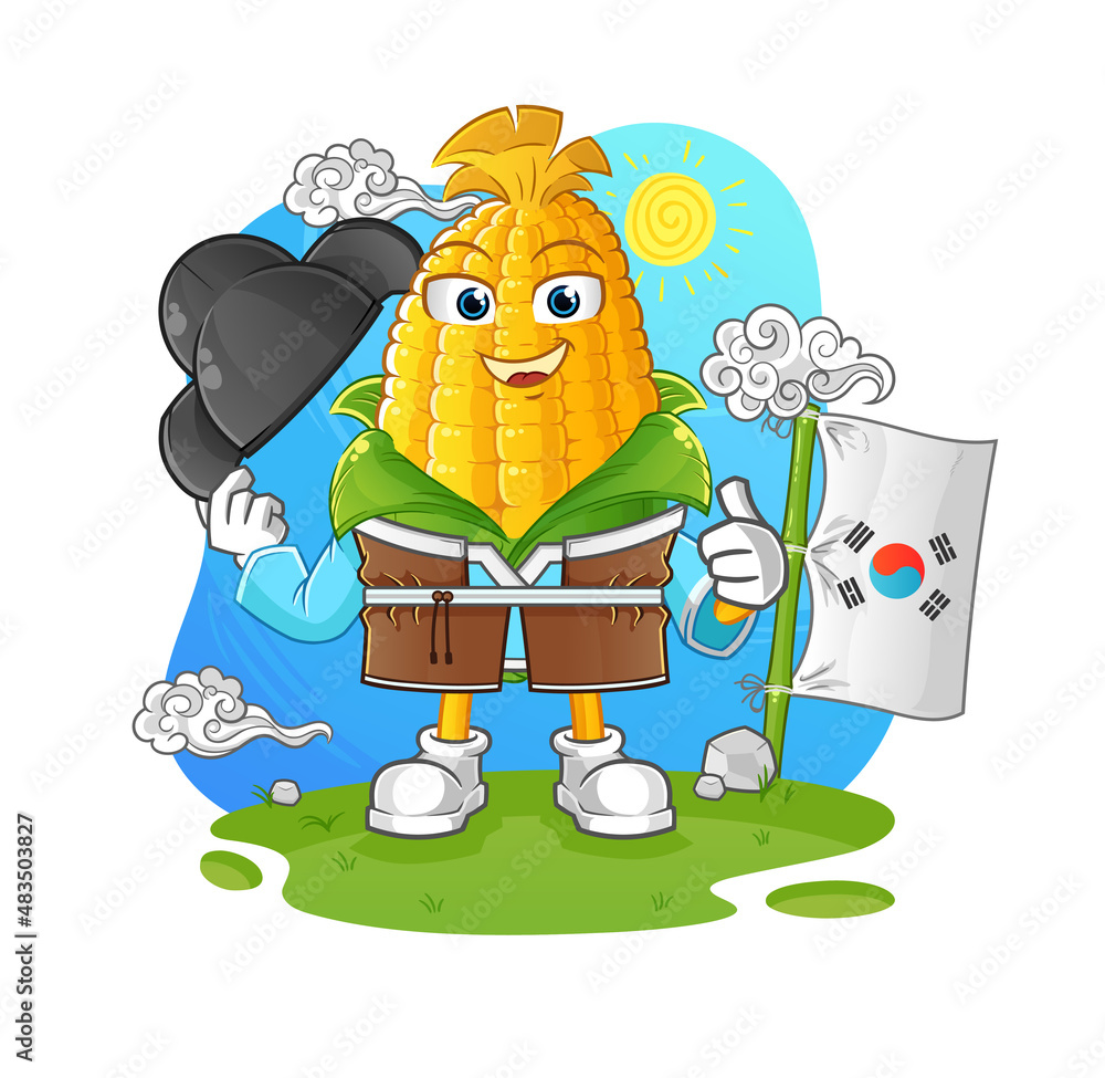 corn korean culture vector. cartoon character Stock Vector | Adobe Stock