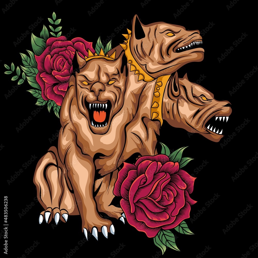cerberus vector illustration in detailed style Stock Vector | Adobe Stock