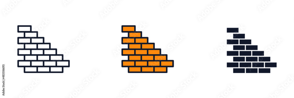 Brickwork. Wall brick icon symbol template for graphic and web design ...