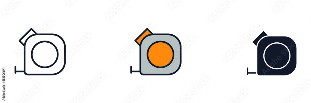 Measurement tape icon symbol template for graphic and web design ...