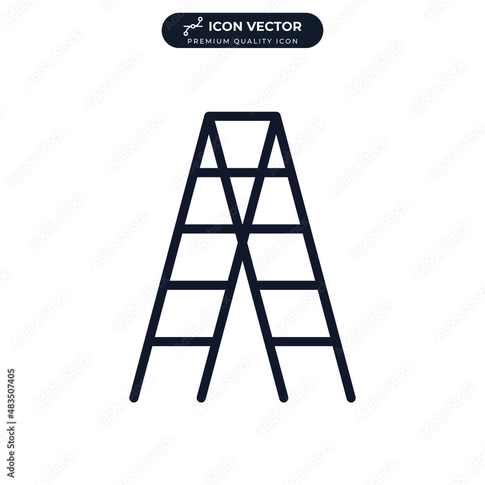 Stepladder icon symbol template for graphic and web design collection ...