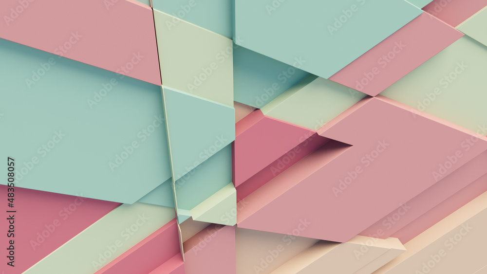 Pastel Colored Tech Background with a Geometric 3D Structure. Clean ...