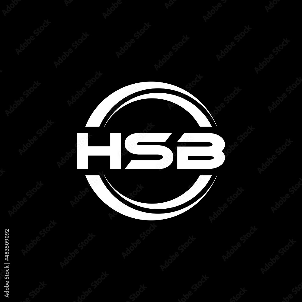 HSB letter logo design with black background in illustrator, vector ...
