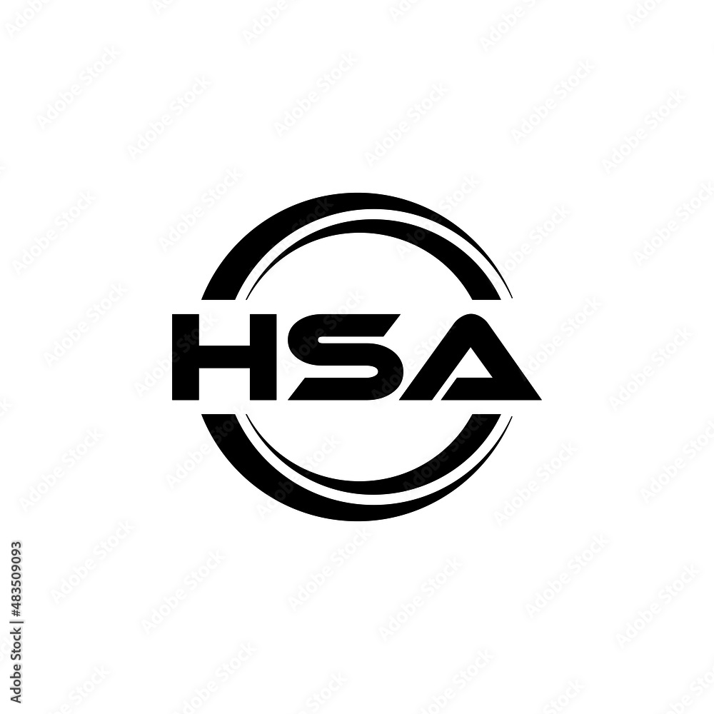 HSA letter logo design with white background in illustrator, vector ...
