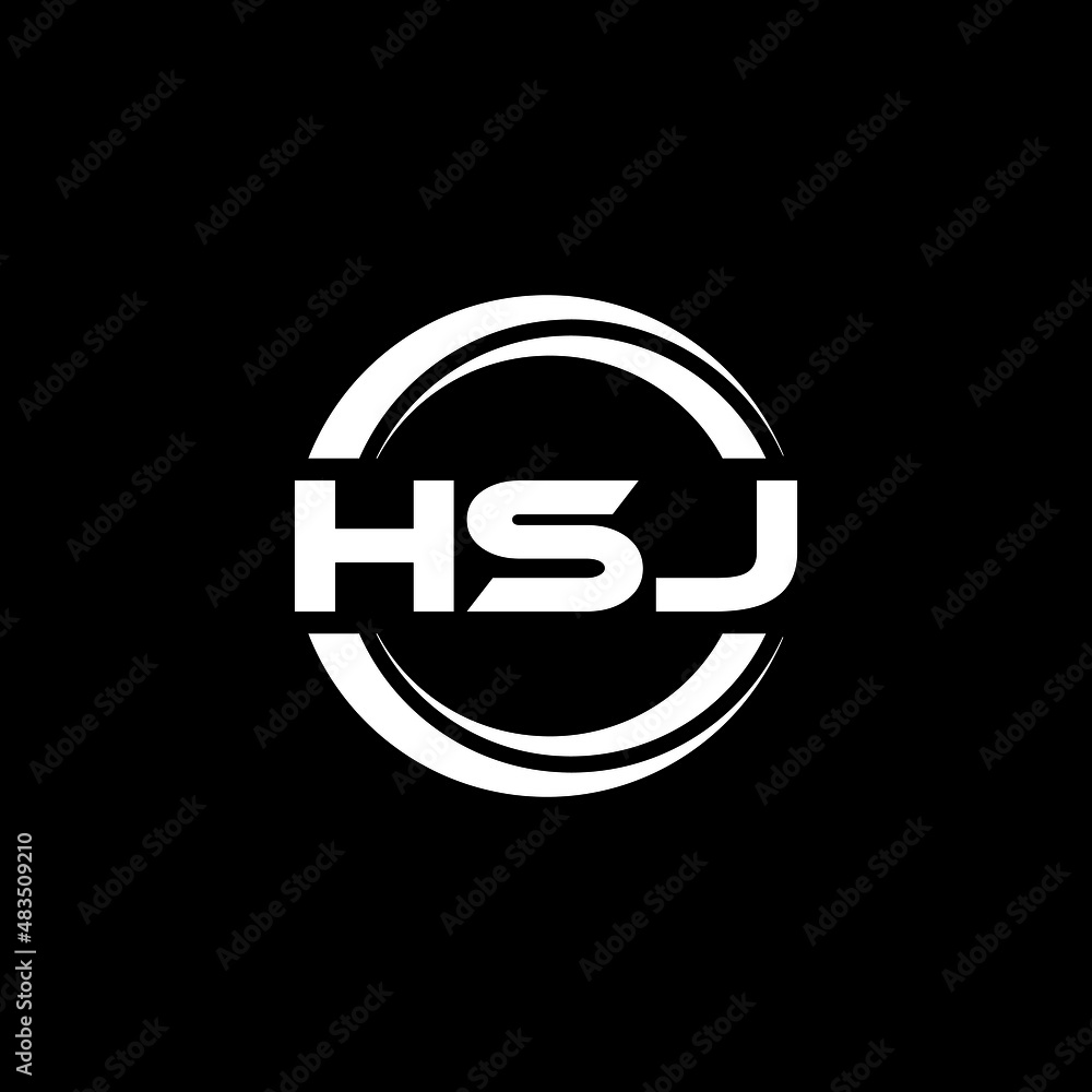 HSJ letter logo design with black background in illustrator, vector ...