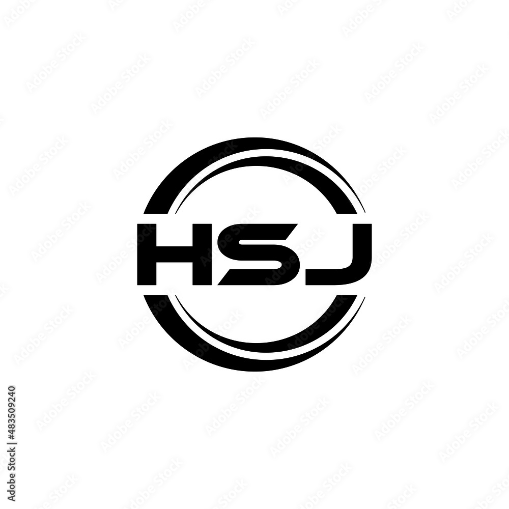 HSJ letter logo design with white background in illustrator, vector ...