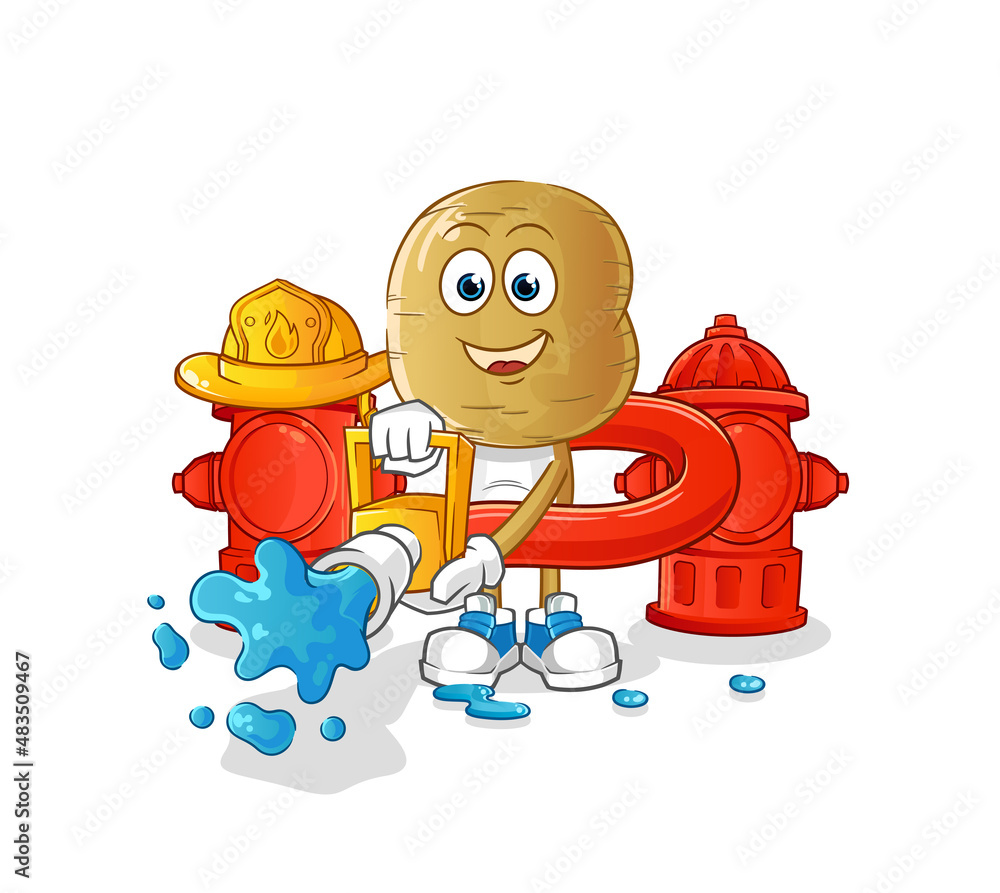 potato head cartoon firefighter vector. cartoon character Stock Vector ...