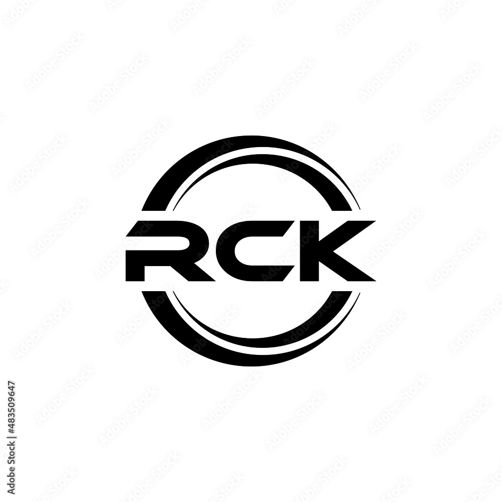 RCK letter logo design with white background in illustrator, vector ...