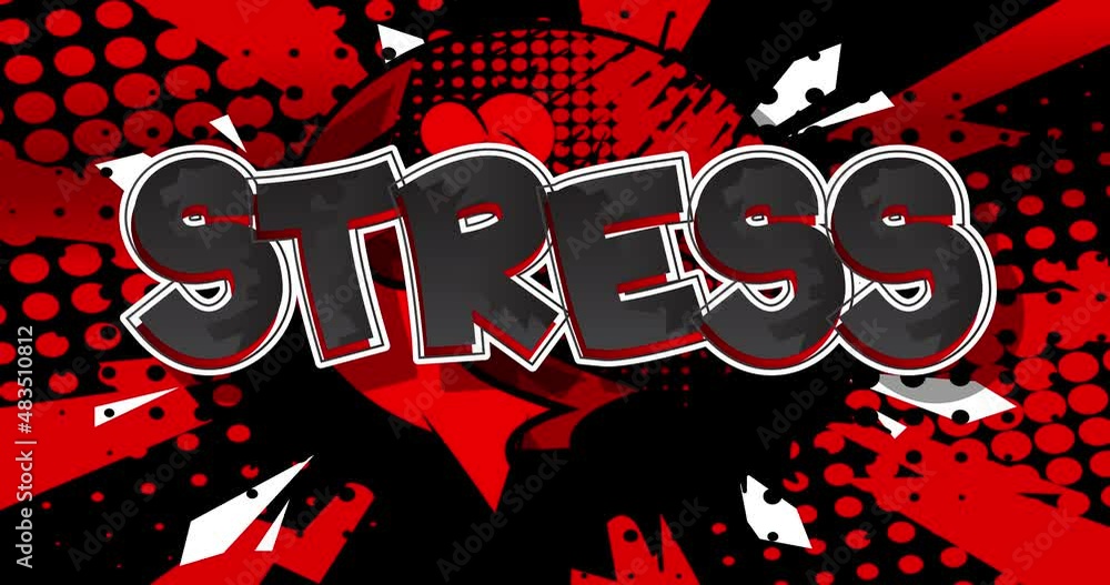 Vidéo Stock Stress. Motion poster. 4k animated Comic book word text ...