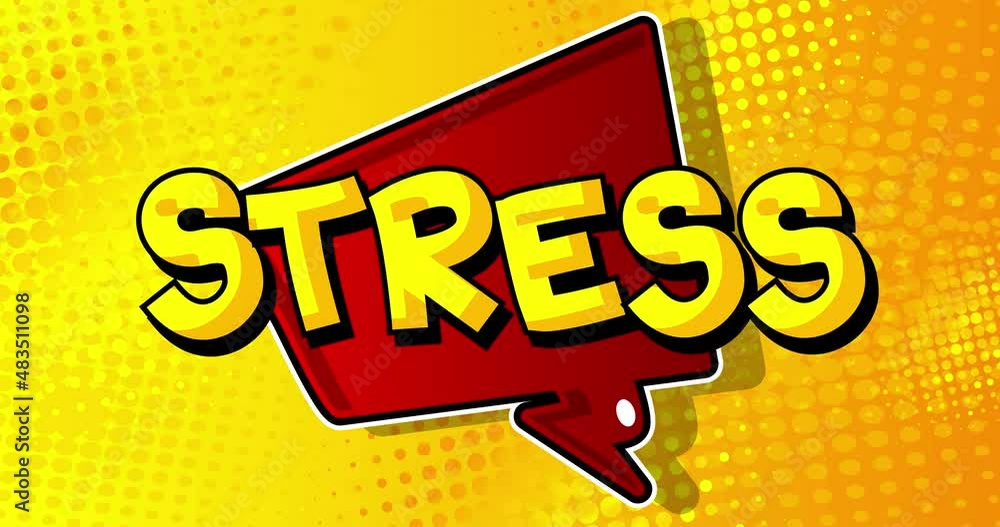Vidéo Stock Stress. Motion poster. 4k animated Comic book word text ...