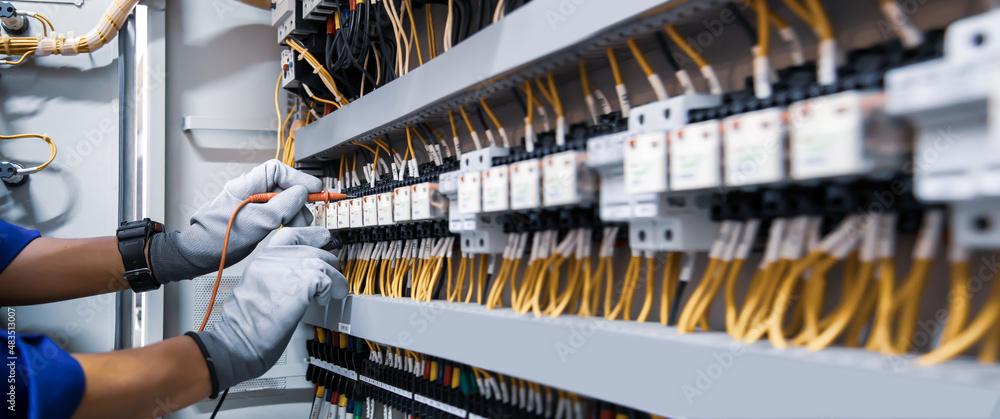 Electricity and electrical maintenance service, Engineer using ...