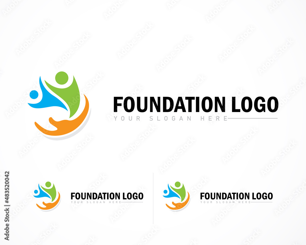 foundation logo creative people care abstract design concept Stock ...