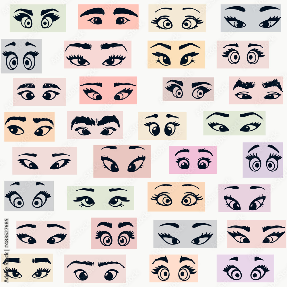 cartoon eyes colors Stock Vector | Adobe Stock