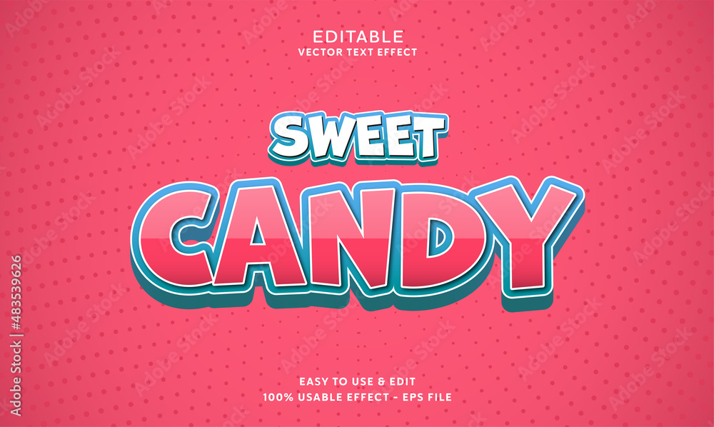 Vetor de editable sweet candy vector text effect with modern style ...