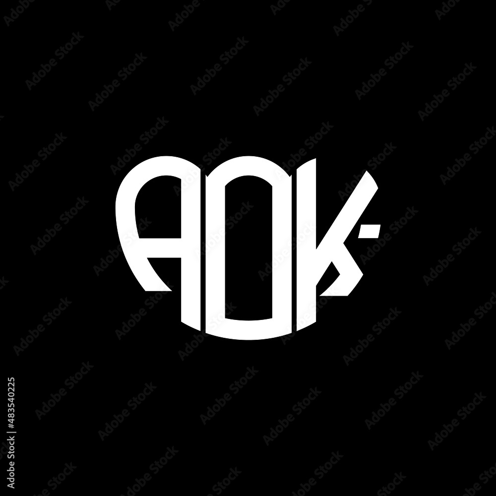 AOK letter logo design on black background. AOK creative initials ...