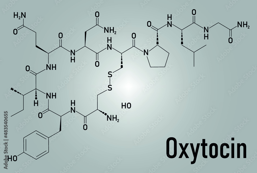 Oxytocin hormone molecule. Skeletal formula. Stock Vector | Adobe Stock