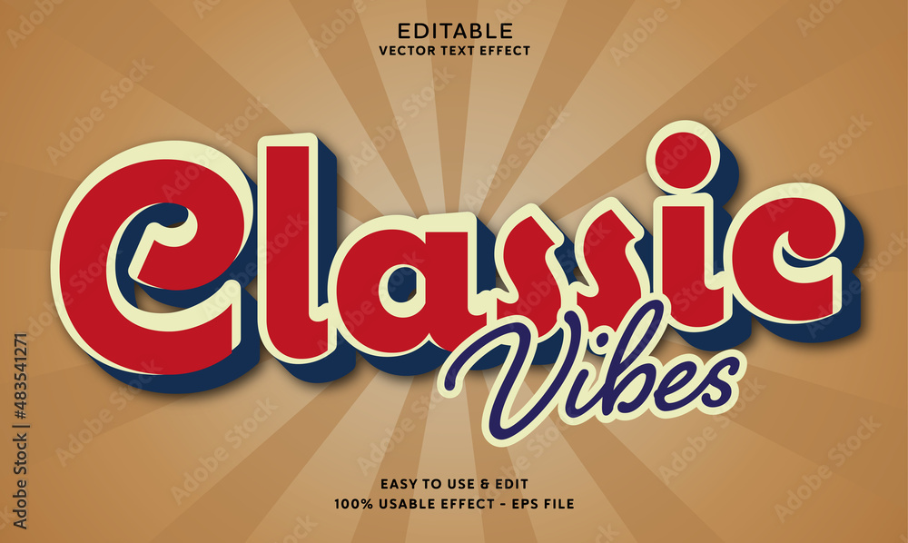 editable classic vector text effect with modern style design usable for ...