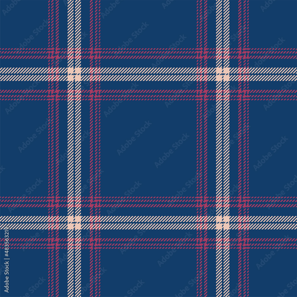 Plaid seamless pattern in blue. Check fabric texture. Vector textile ...