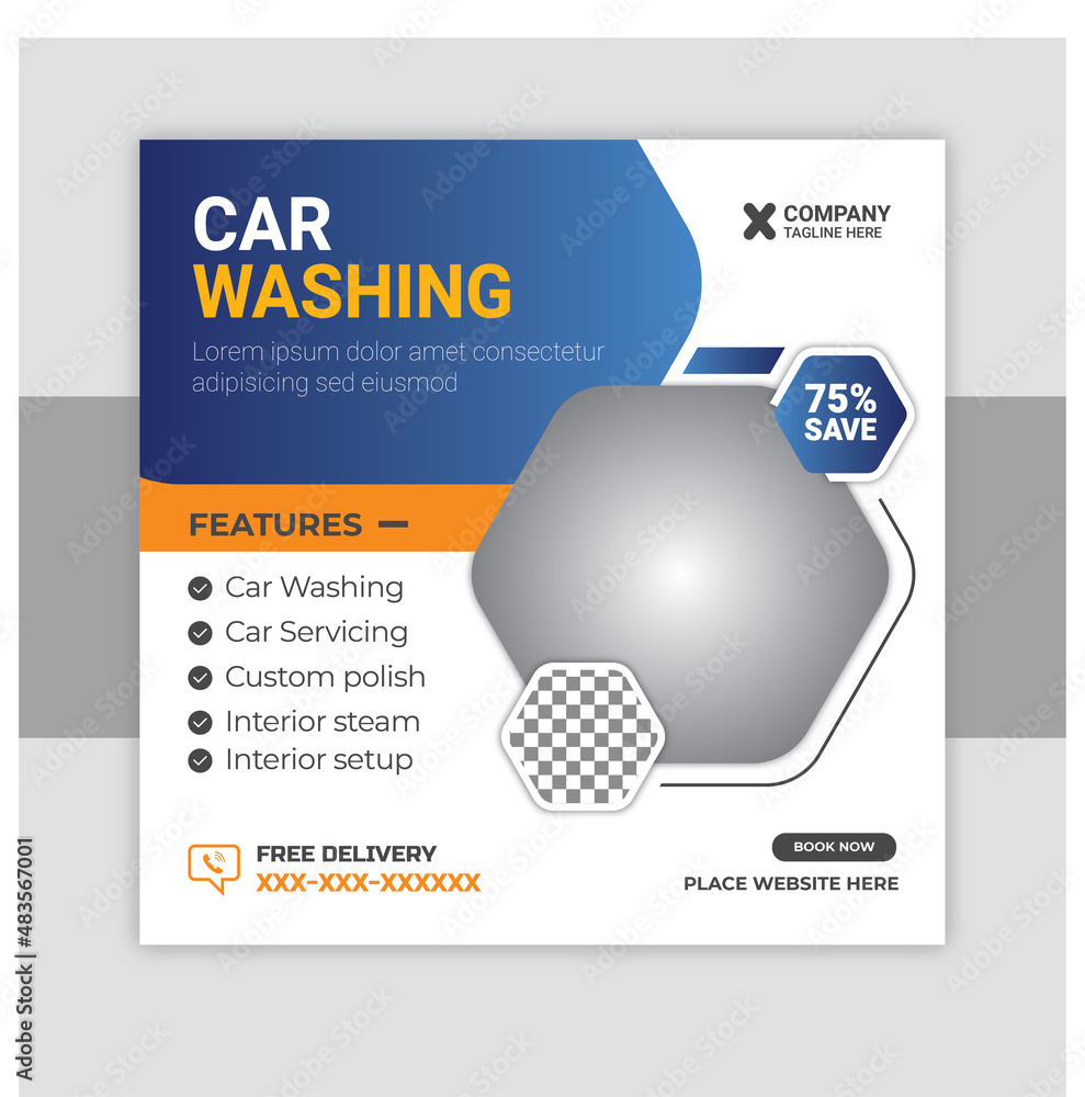Photo & Art Print Car wash social media post design template design., Pavel