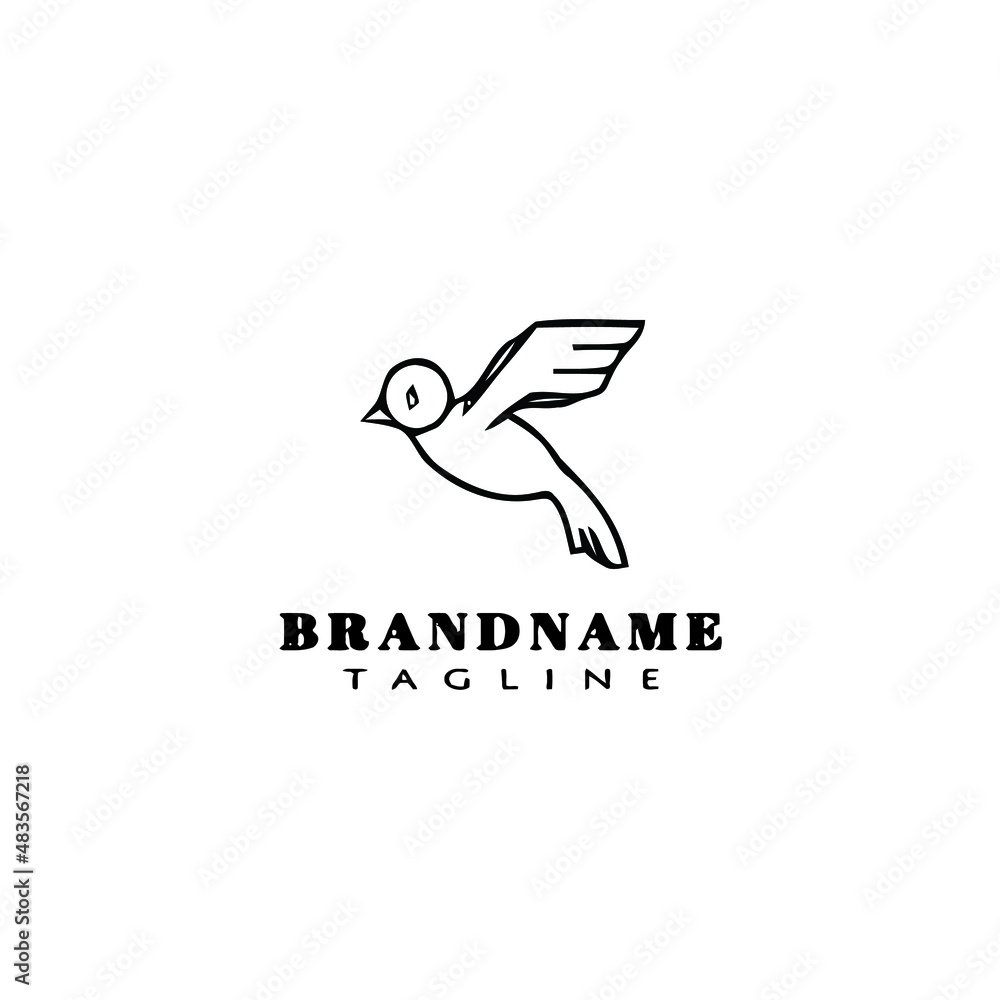 bird logo cartoon icon design template black isolated vector Stock ...
