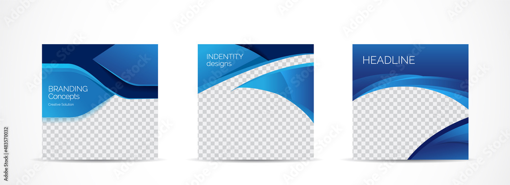 Set square banner template for social media post and web internet ads ...