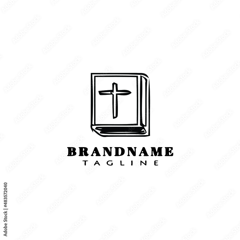 holy bible logo cartoon icon design template black isolated vector ...