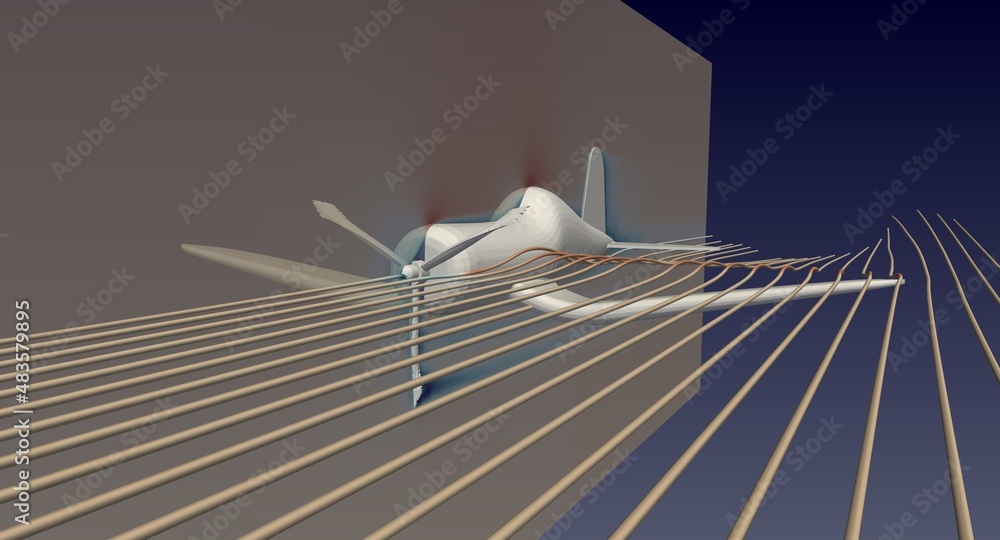 CFD simulation of an airplane Stock Illustration | Adobe Stock