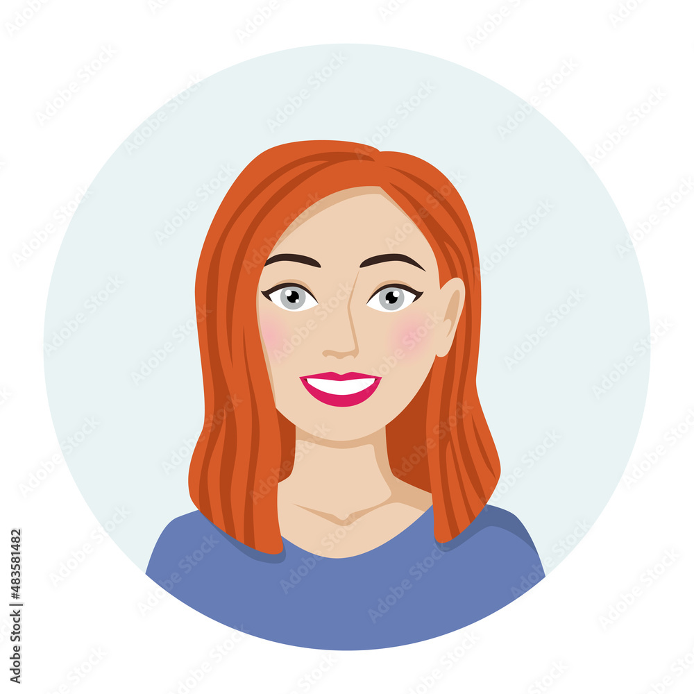 Female avatar, portrait of a woman. Vector illustration of a female ...