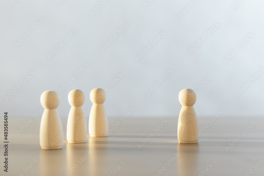 Poster Wooden puppet, Leadership corporate of teamwork – Wall Art ...