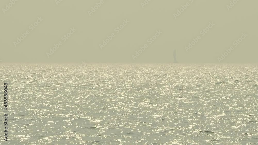 Vídeo do Stock: Sea waves and blue sky. Sea waving by wind. Ripple of ...