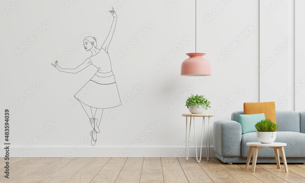 Young classical dancer, Ballet Dancer Figure Line Art Print, Ballerina ...