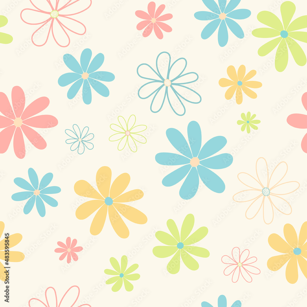 Simple Colorful Flower Pattern