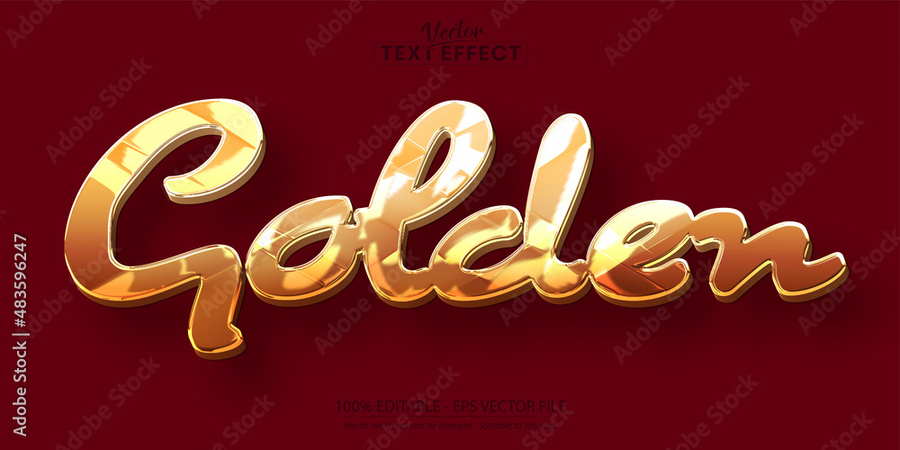 Gold text effect, editable shiny gold color text style, golden text on ...