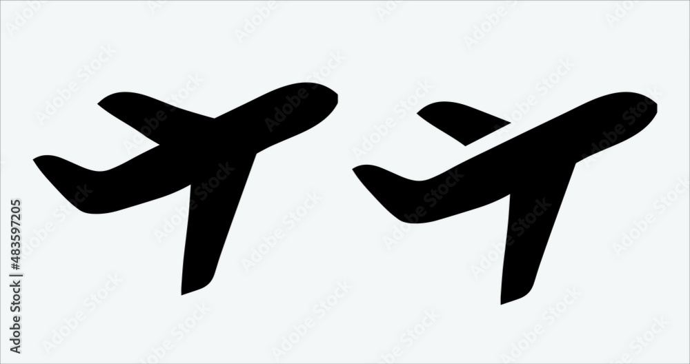 Airplane cargo aircraft flight icons, symbols, Premium Quality Isolated ...