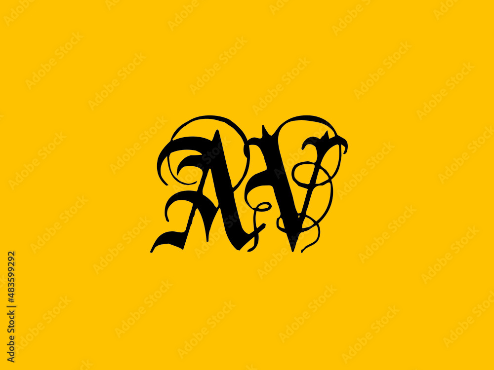 Cool style AV logo initial vector, Initial letter AV luxury art vector ...