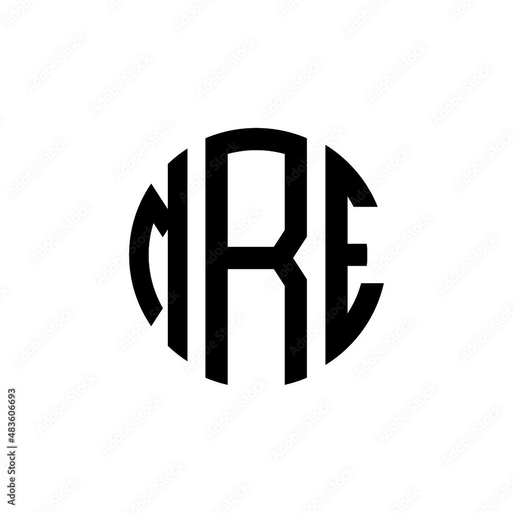 MRE letter logo design. MRE modern letter logo with black background ...