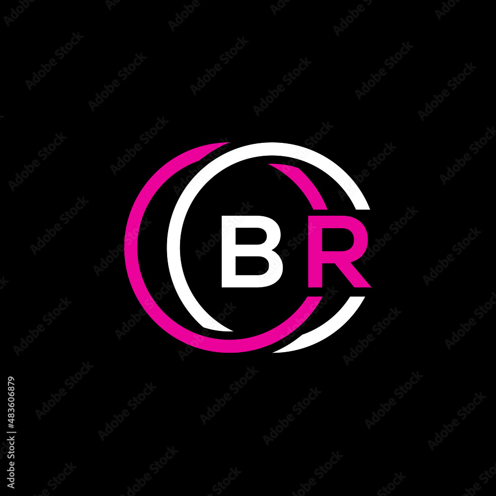 BR logo monogram isolated on circle element design template, BR letter ...