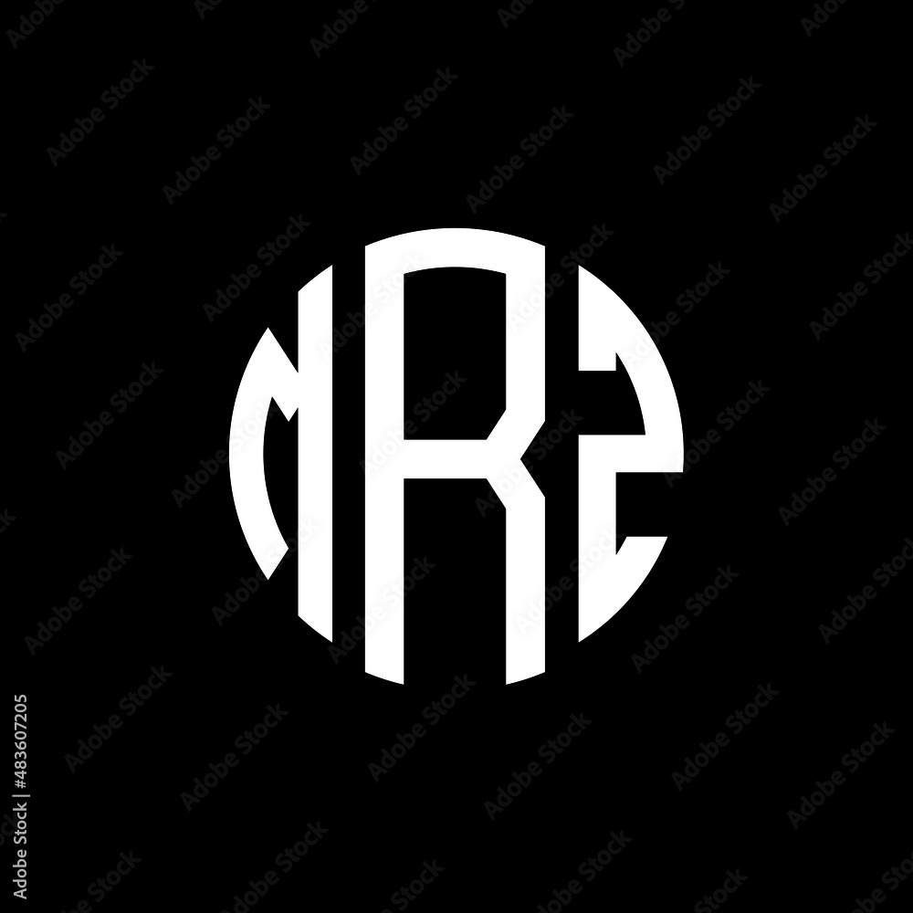 MRZ letter logo design. MRZ modern letter logo with black background ...