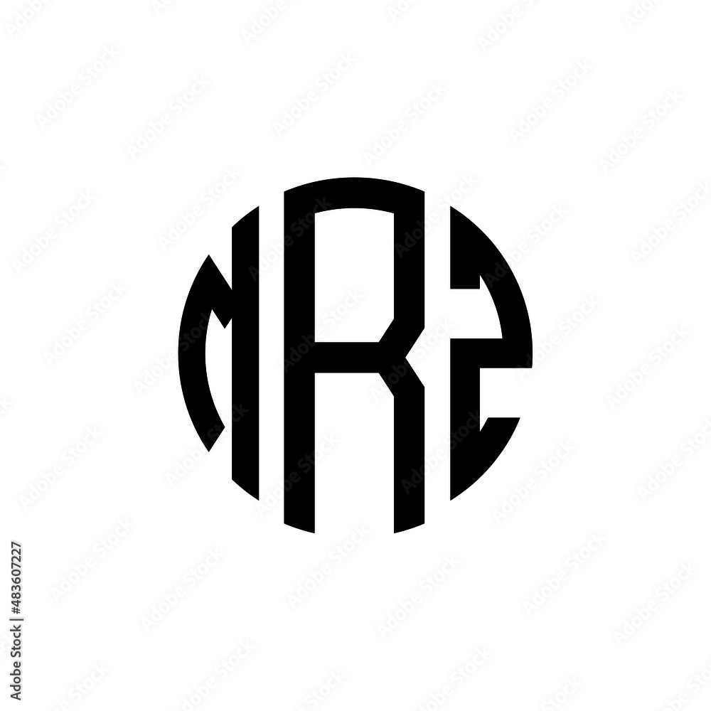 MRZ letter logo design. MRZ modern letter logo with black background ...