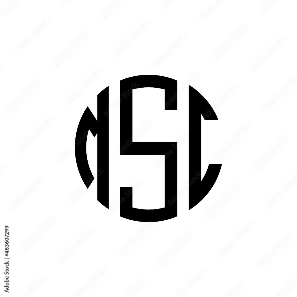 MSC letter logo design. MSC modern letter logo with black background ...