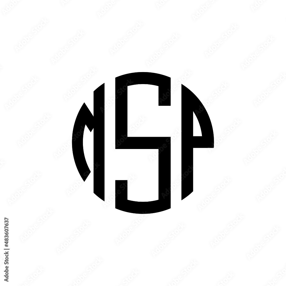 MSP letter logo design. MSP modern letter logo with black background ...