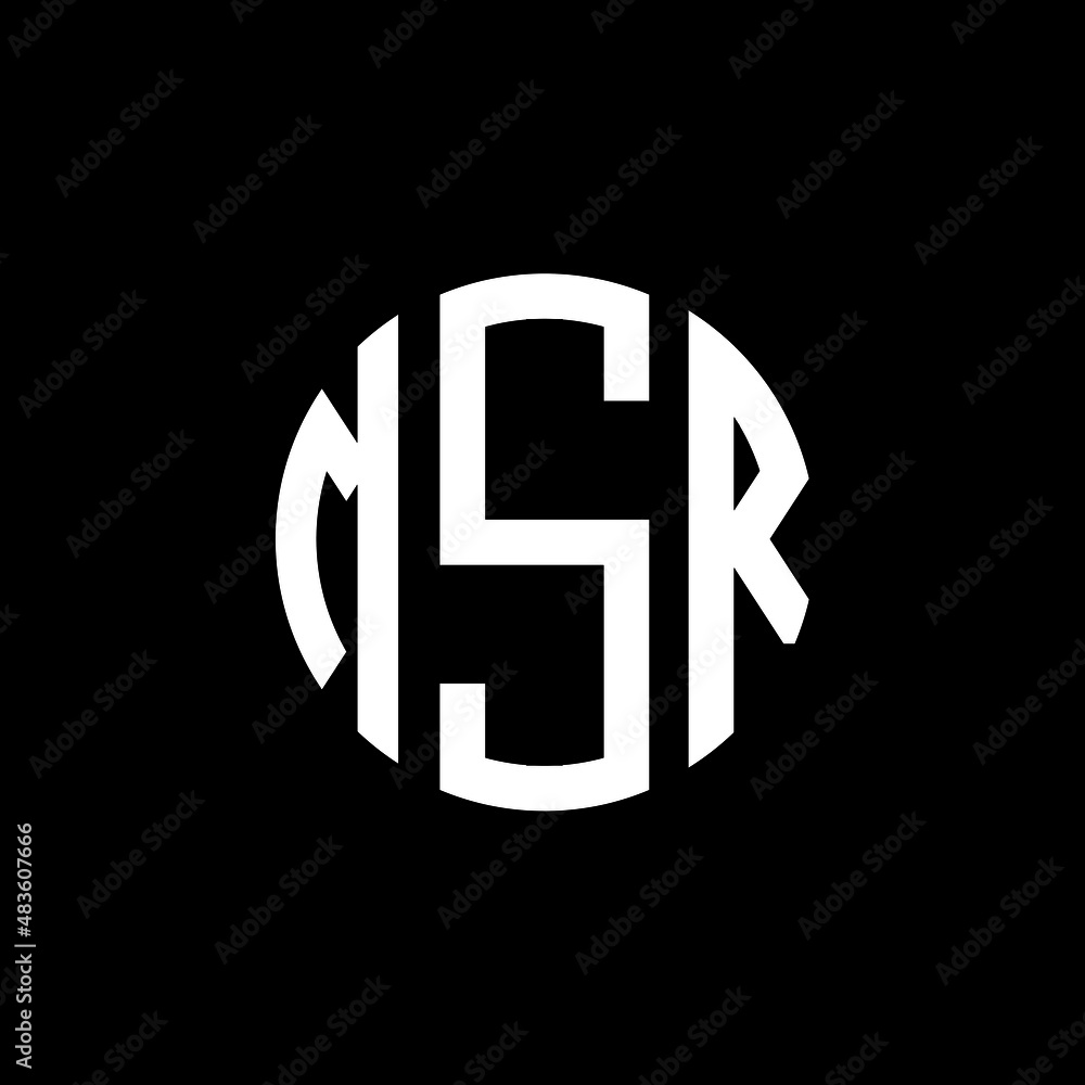 MSR letter logo design. MSR modern letter logo with black background ...