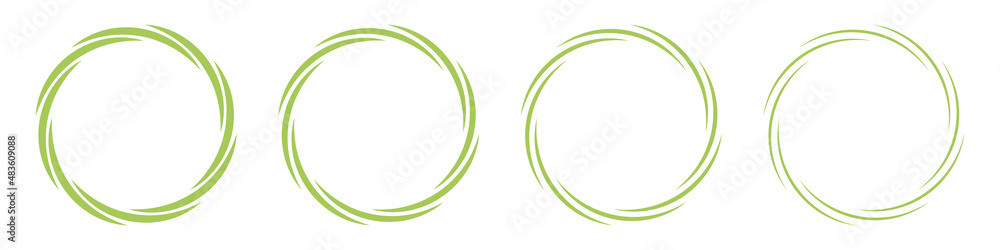 Abstract nature swirl circle. Organic round shape modern frame ...