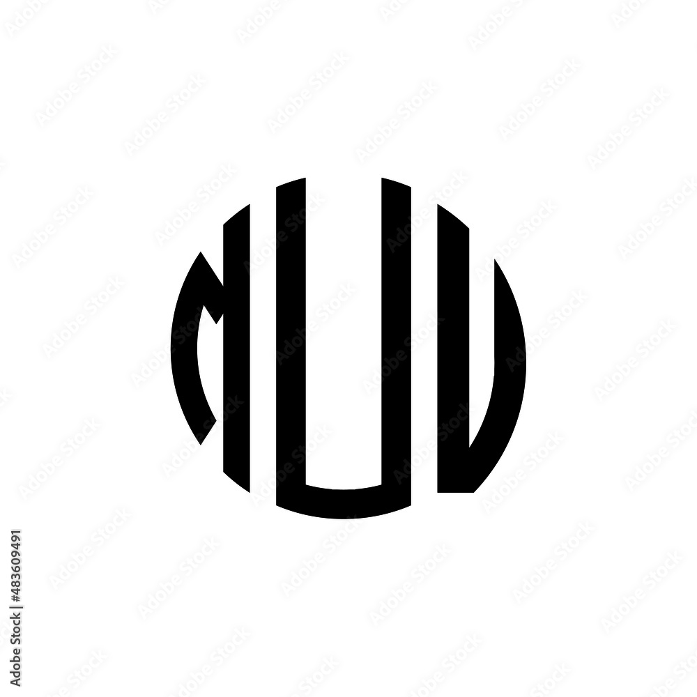 MUU letter logo design. MUU modern letter logo with black background ...