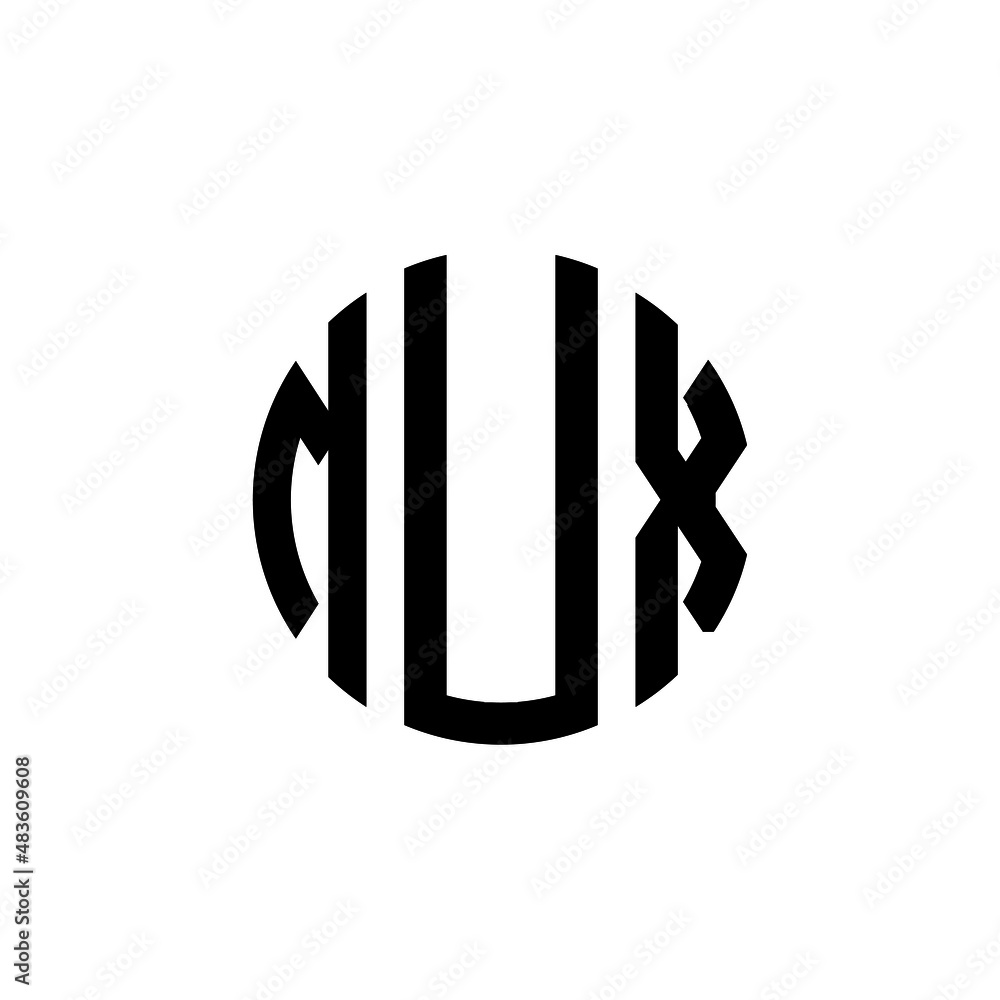MUX letter logo design. MUX modern letter logo with black background ...