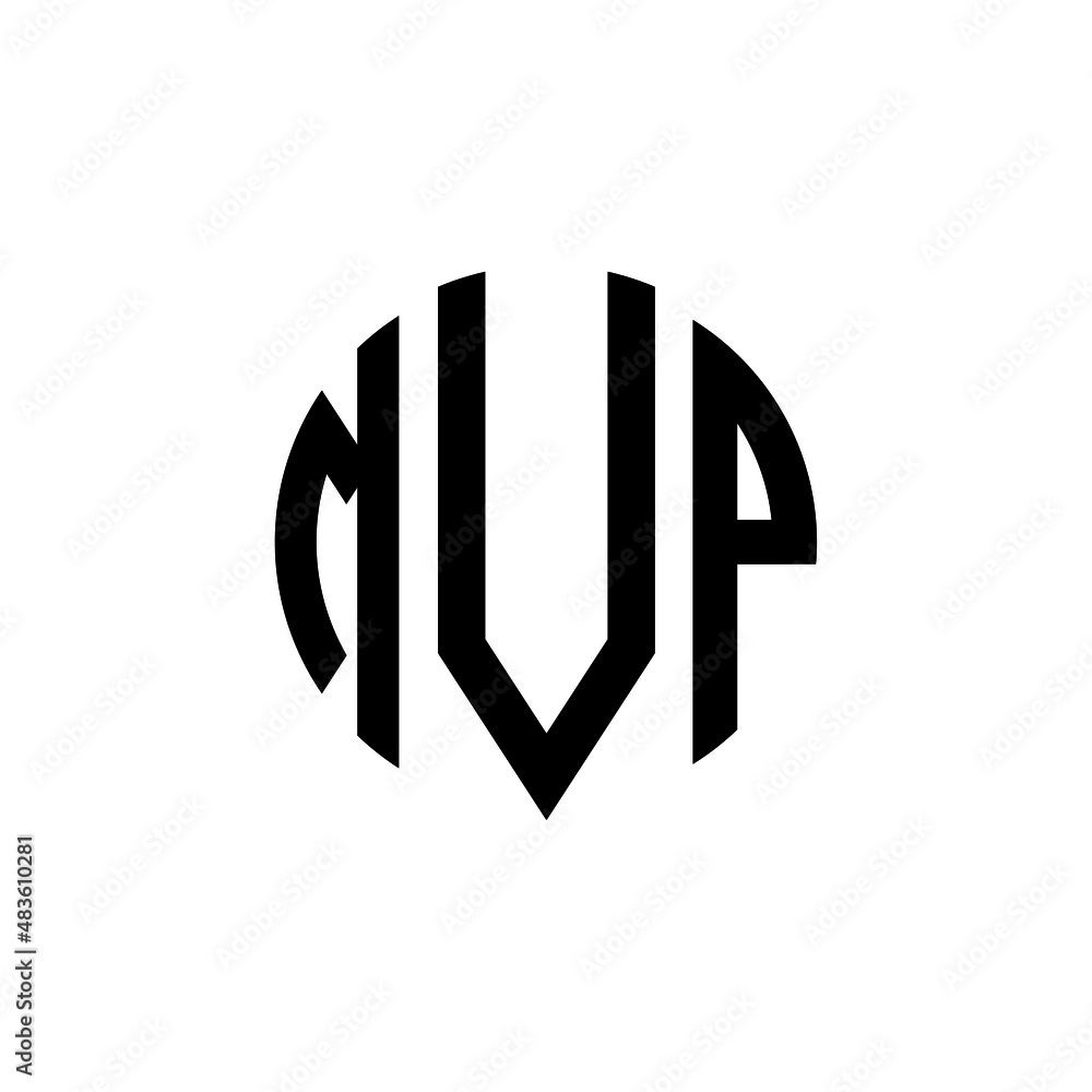 MVP letter logo design. MVP modern letter logo with black background ...