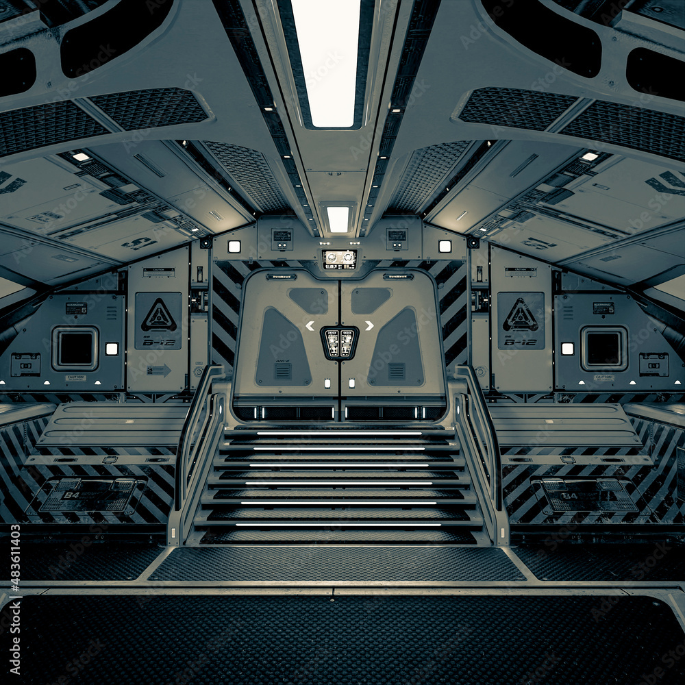 inside the master spaceship in white background Stock Illustration ...