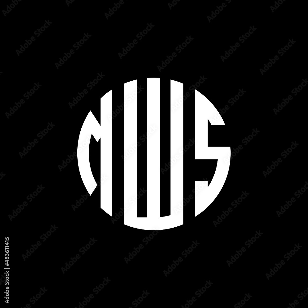 MWS letter logo design. MWS modern letter logo with black background ...